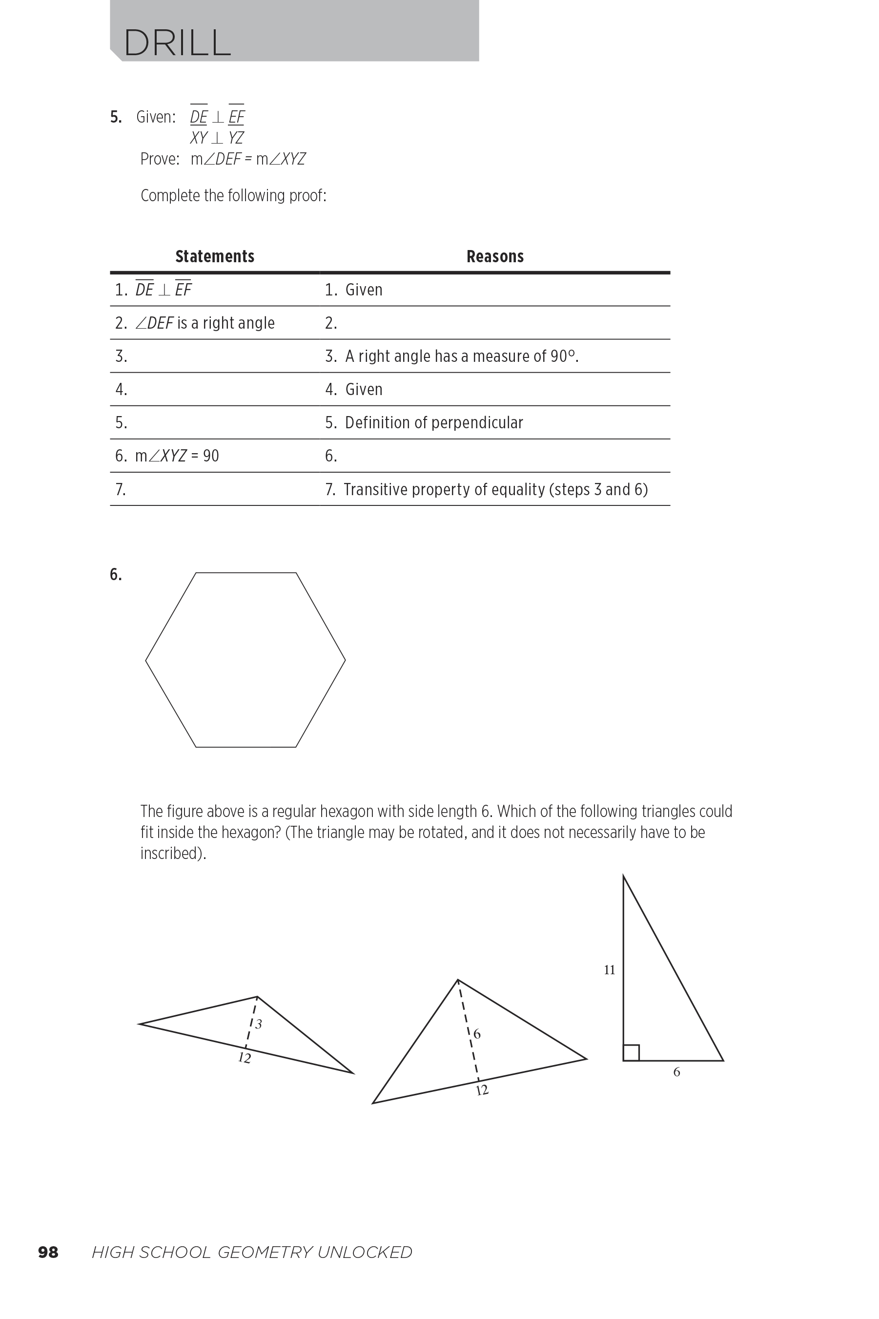 Extended ebook content for High School Geometry Unlocked: Chapter 2 Practice Questions